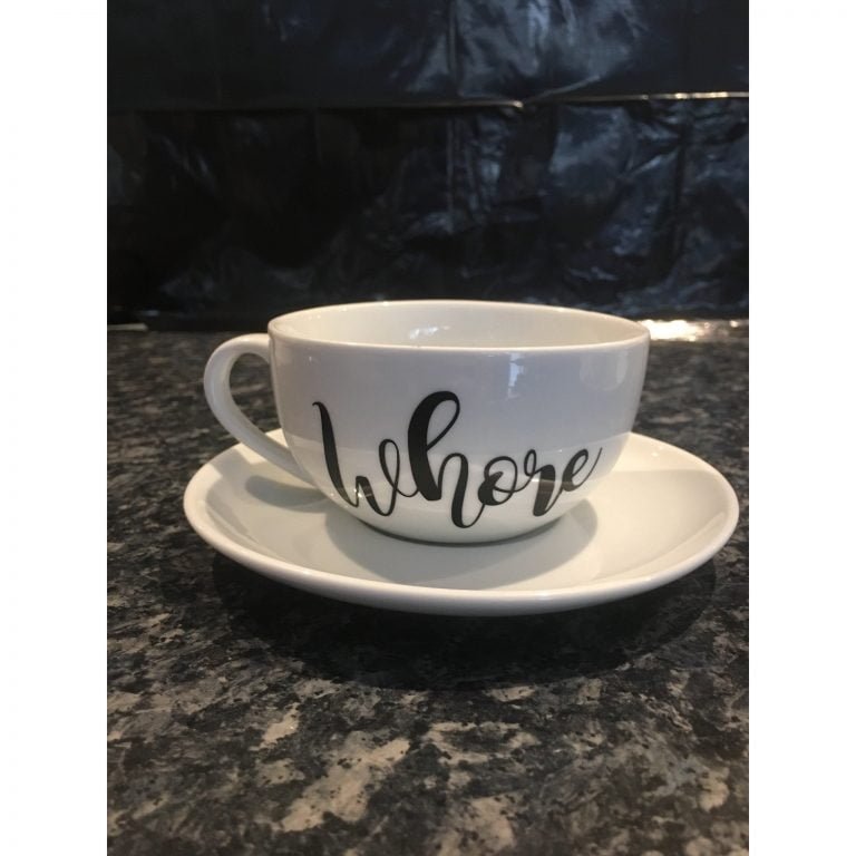 Inappropriate Tea Cup and Tea Pot Set - Dazzling Decals and Designs